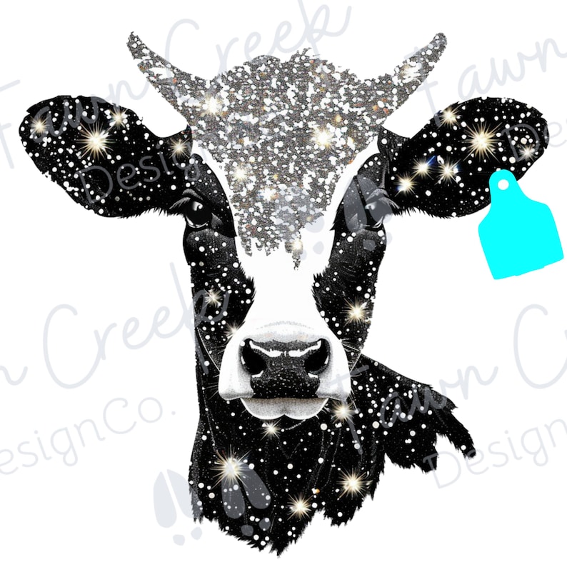 Cow Ear Tag Glitter Sparkle PNG Clip Art - Etsy Canada