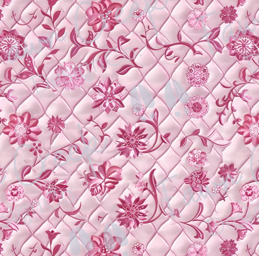 Pink Floral Quilt Seamless Design File - Etsy