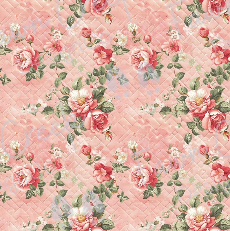 Pink Roses Quilt Seamless Design File - Etsy