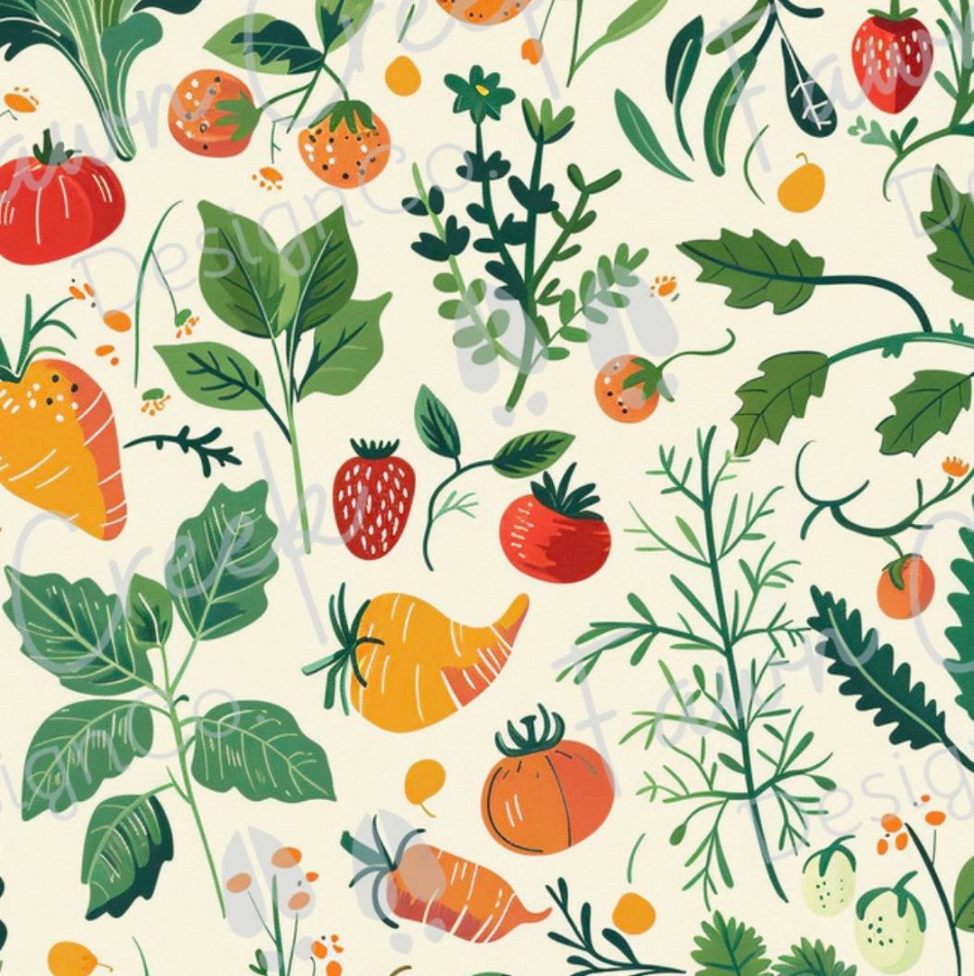 Vegetables Seamless Design File - Etsy