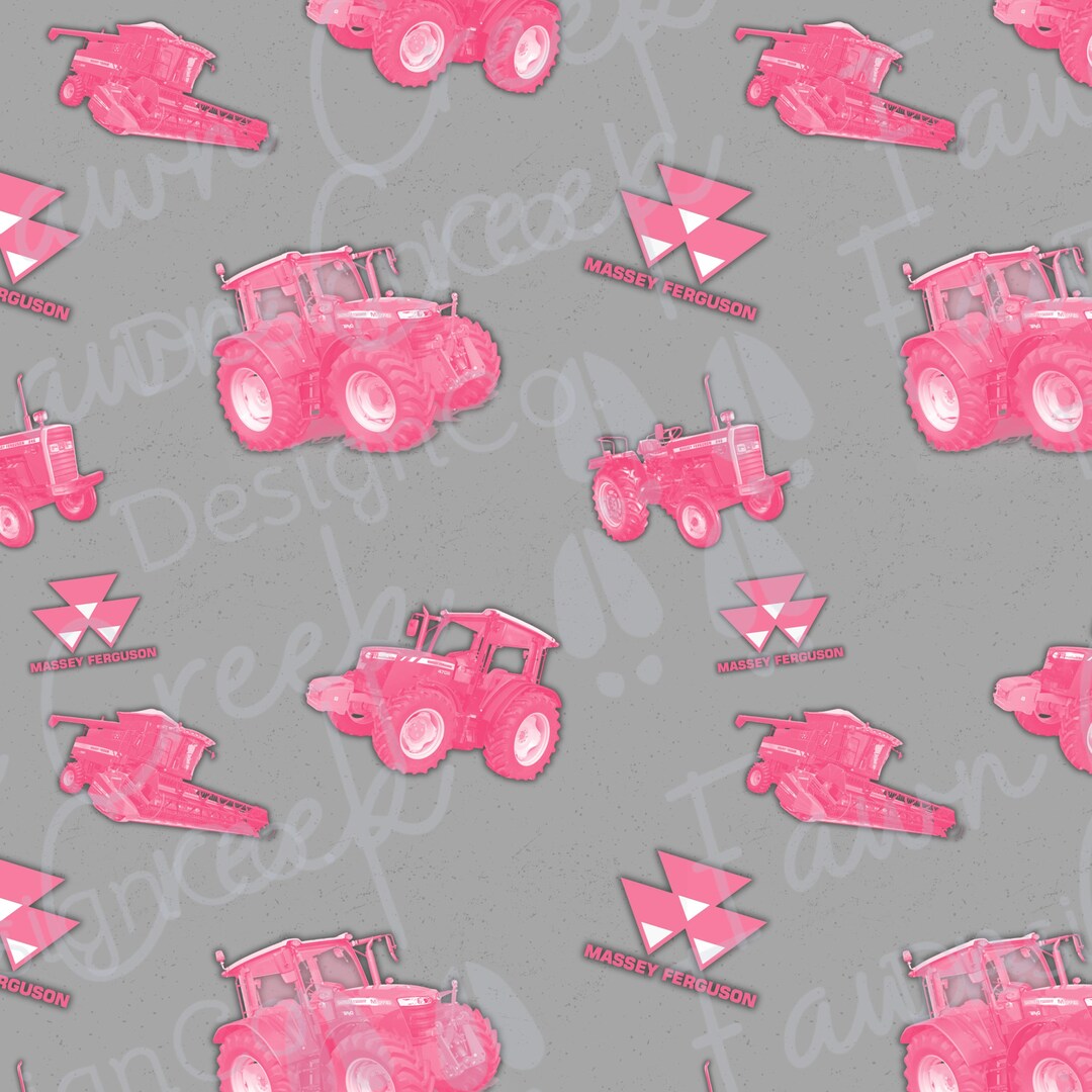 Pink MF Tractor Farm Agriculture Seamless Design Digital File - Etsy