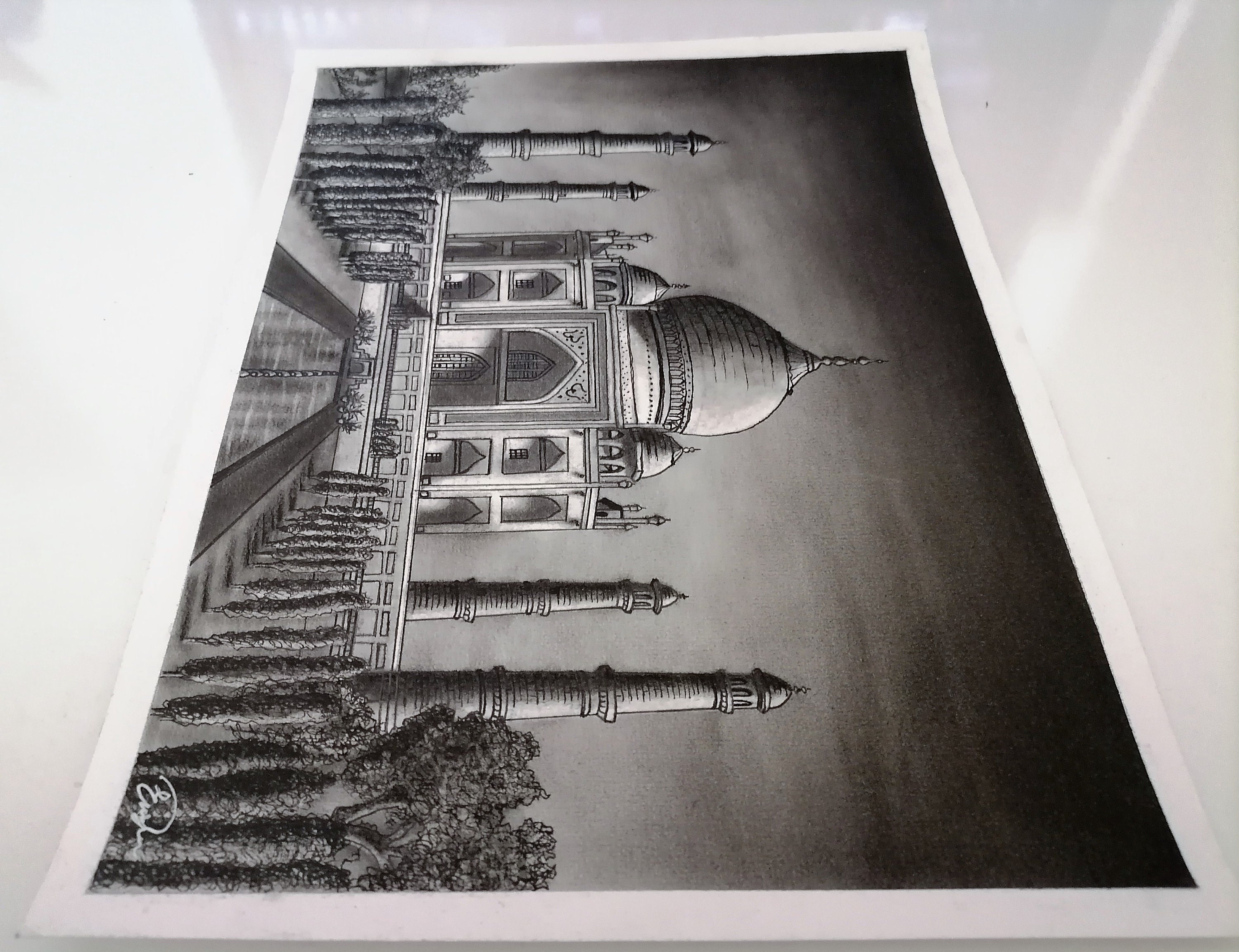 Taj Mahal Pencil Sketch