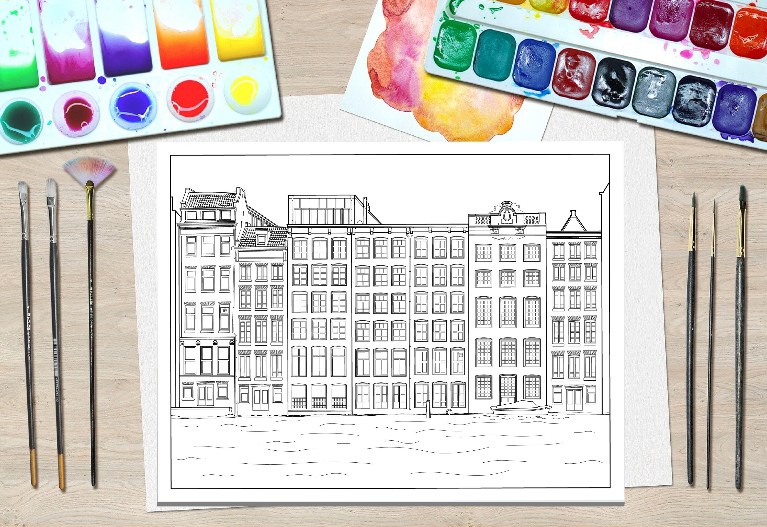 Coloring Pages, Amsterdam Print, Adult Coloring, Adult Coloring Pages ...