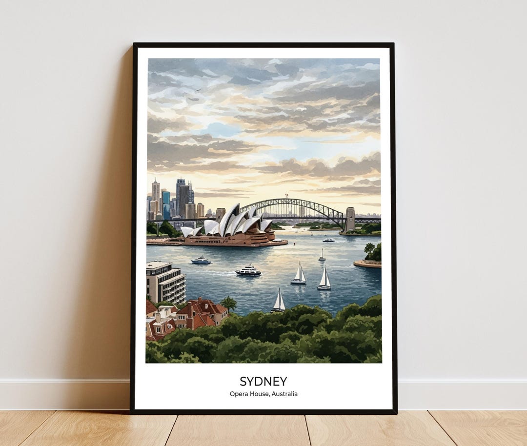 Watercolor Sydney Opera House Print Art Australia Travel Poster (home ...