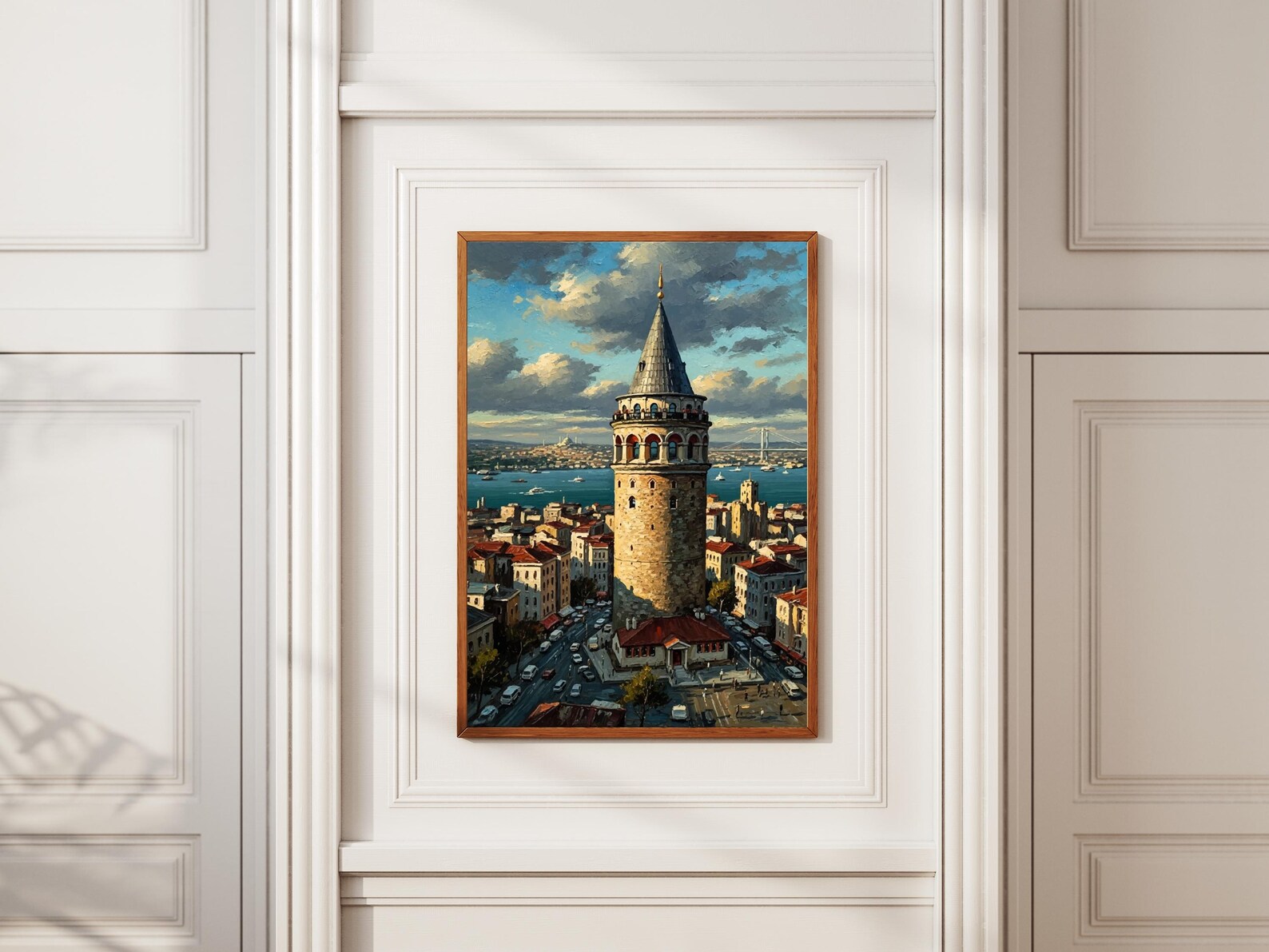 Galata Tower Istanbul View Oil Painting Textured Style Print Wall Art ...