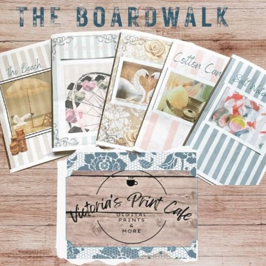 The Boardwalk, Junk Journal Pages, Digital Prints, Printable, Digital ...