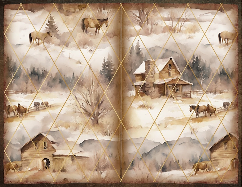 Rustic Western Winter Background Papers - Etsy