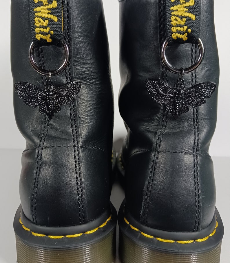 Death's Head Moth Boot Charms - Silver Black Gold Doc Dr. Martens Docs ...