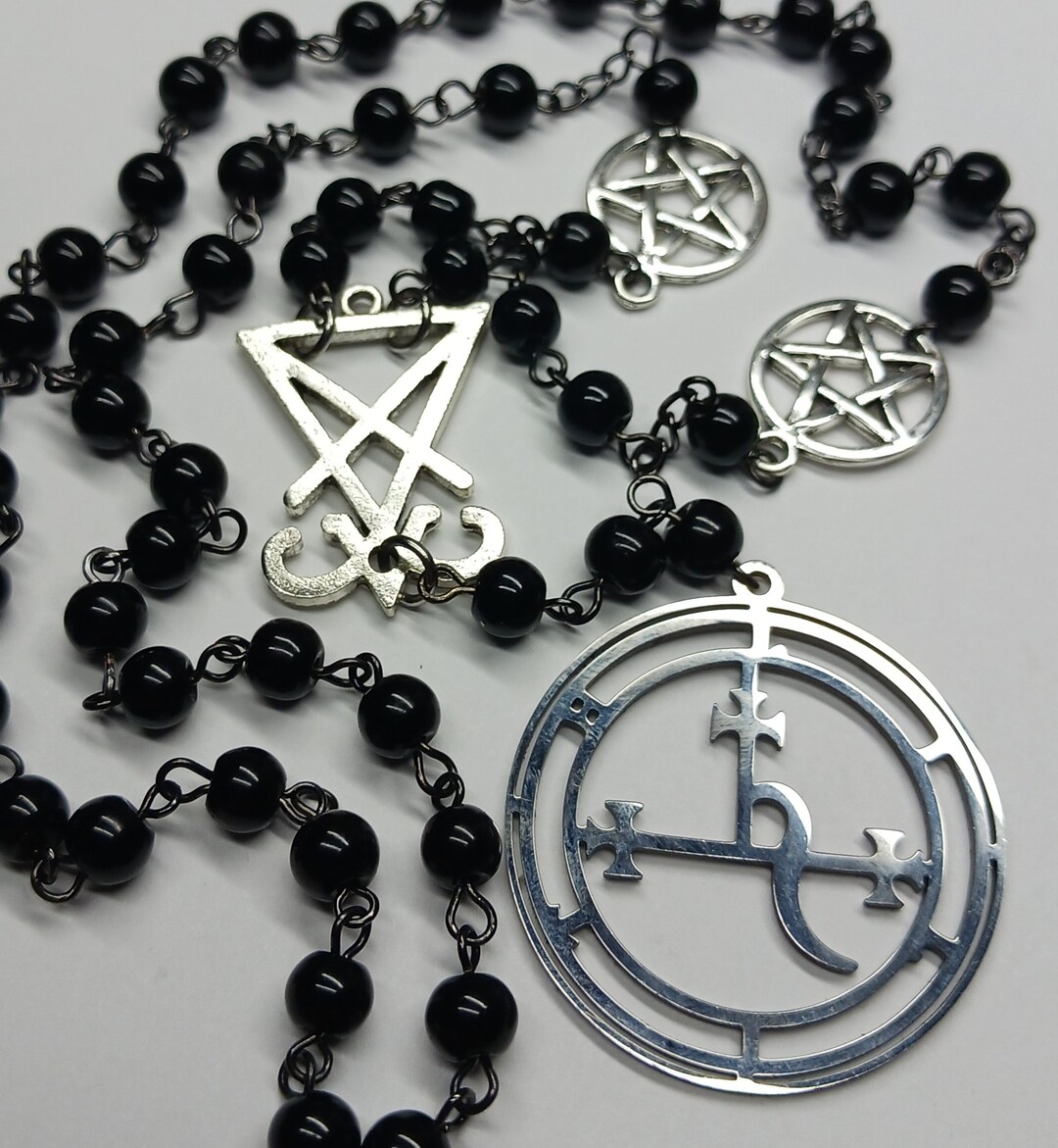 Lilith and Lucifer Sigil Satan Seal Pentagrams Rosary - Etsy