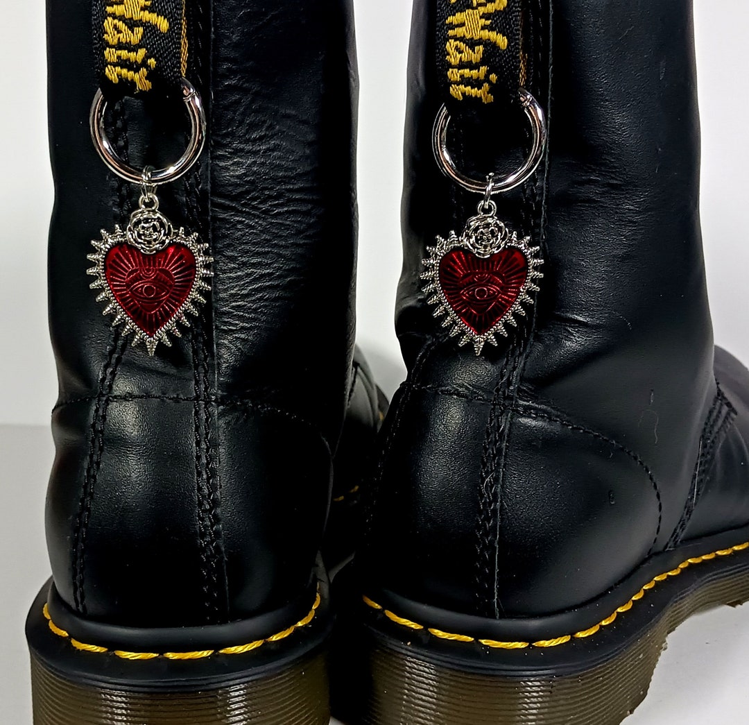 Gothic Hearts With Rose Boot Charms Doc Dr. Martens Docs - Etsy