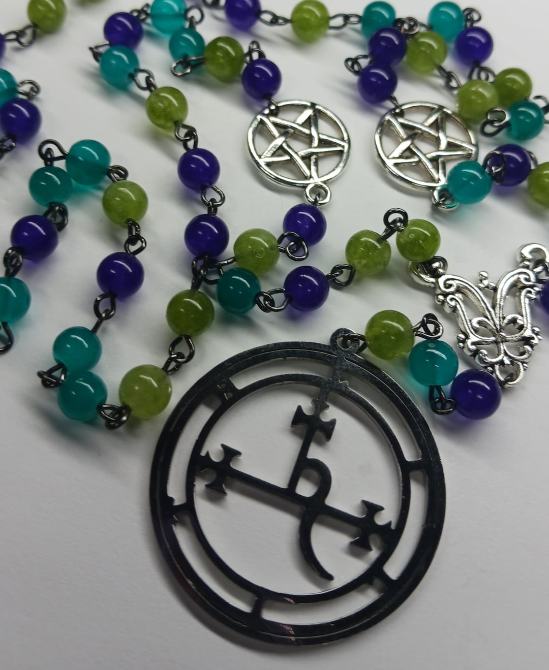 Lilith Sigil Pentagrams Rosary - Etsy