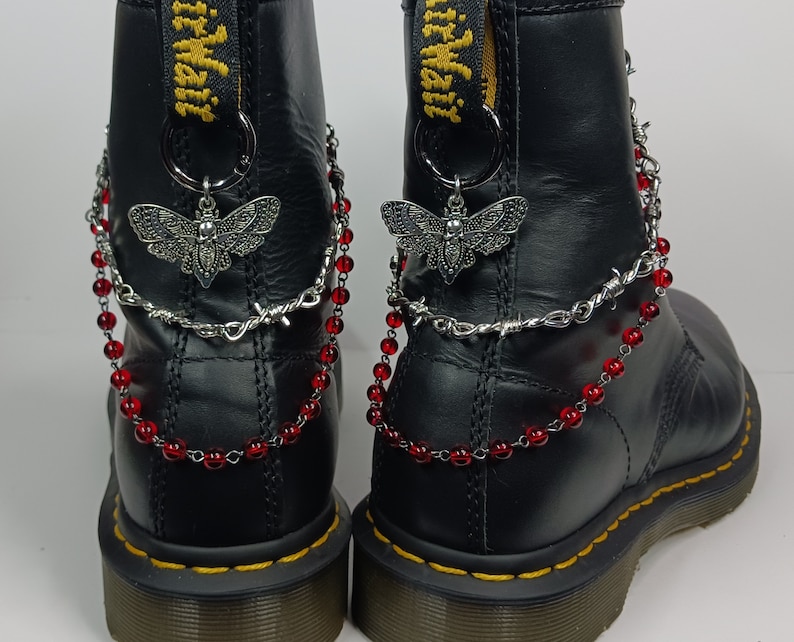 Boot Chains Barbed Wire Charms Death's Head Moth Pendants Doc Dr ...