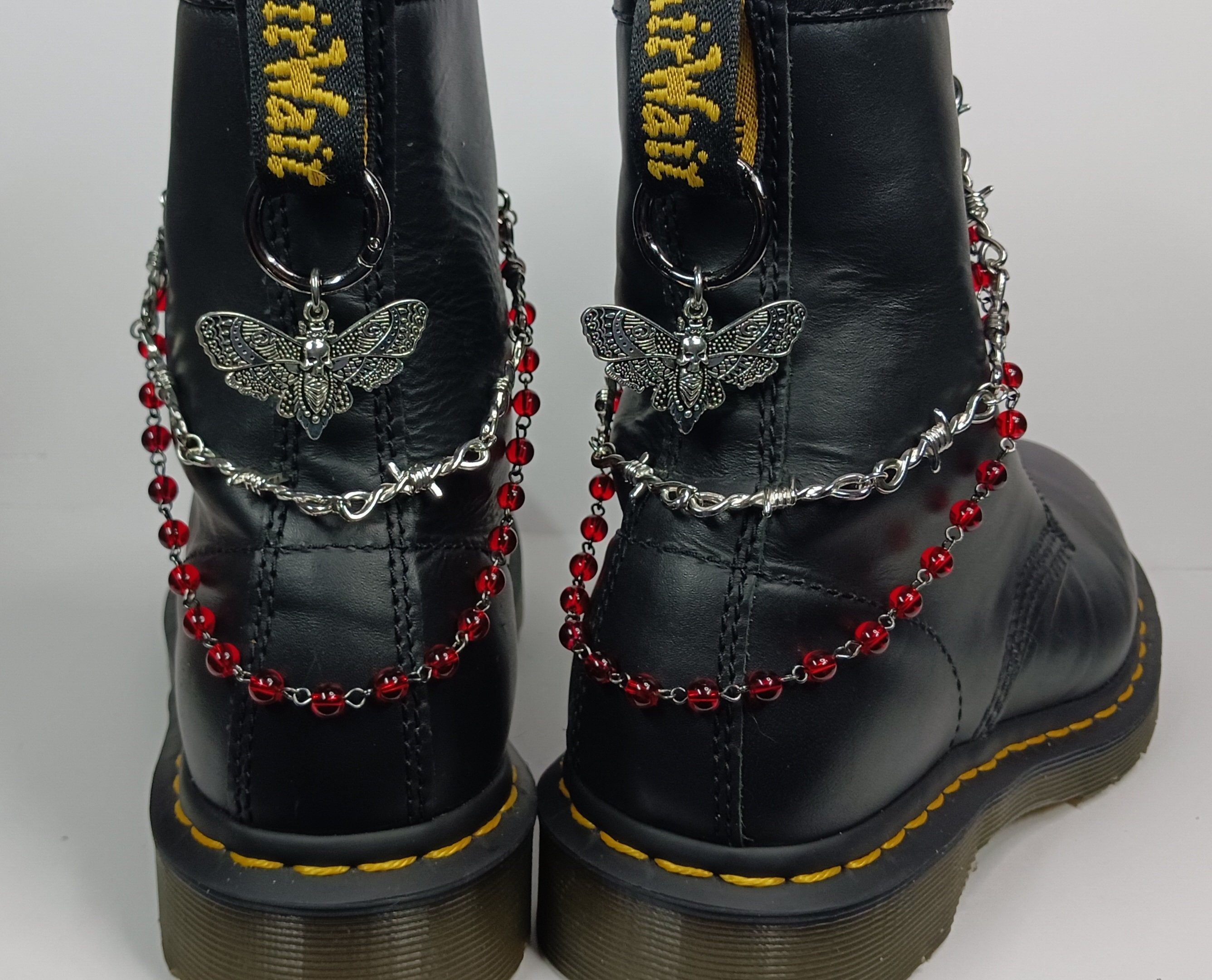 Boot Chains Barbed Wire Charms Death's Head Moth Pendants Doc Dr ...