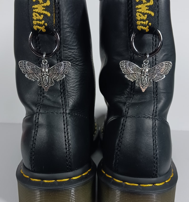 Death's Head Moth Boot Charms - Silver Black Gold Doc Dr. Martens Docs ...
