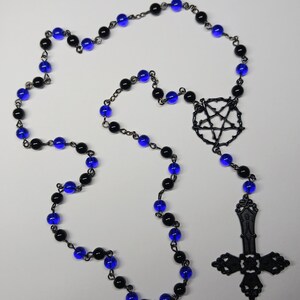 Portrait Pendant Rosary Inverted Cross Pentagram - Etsy