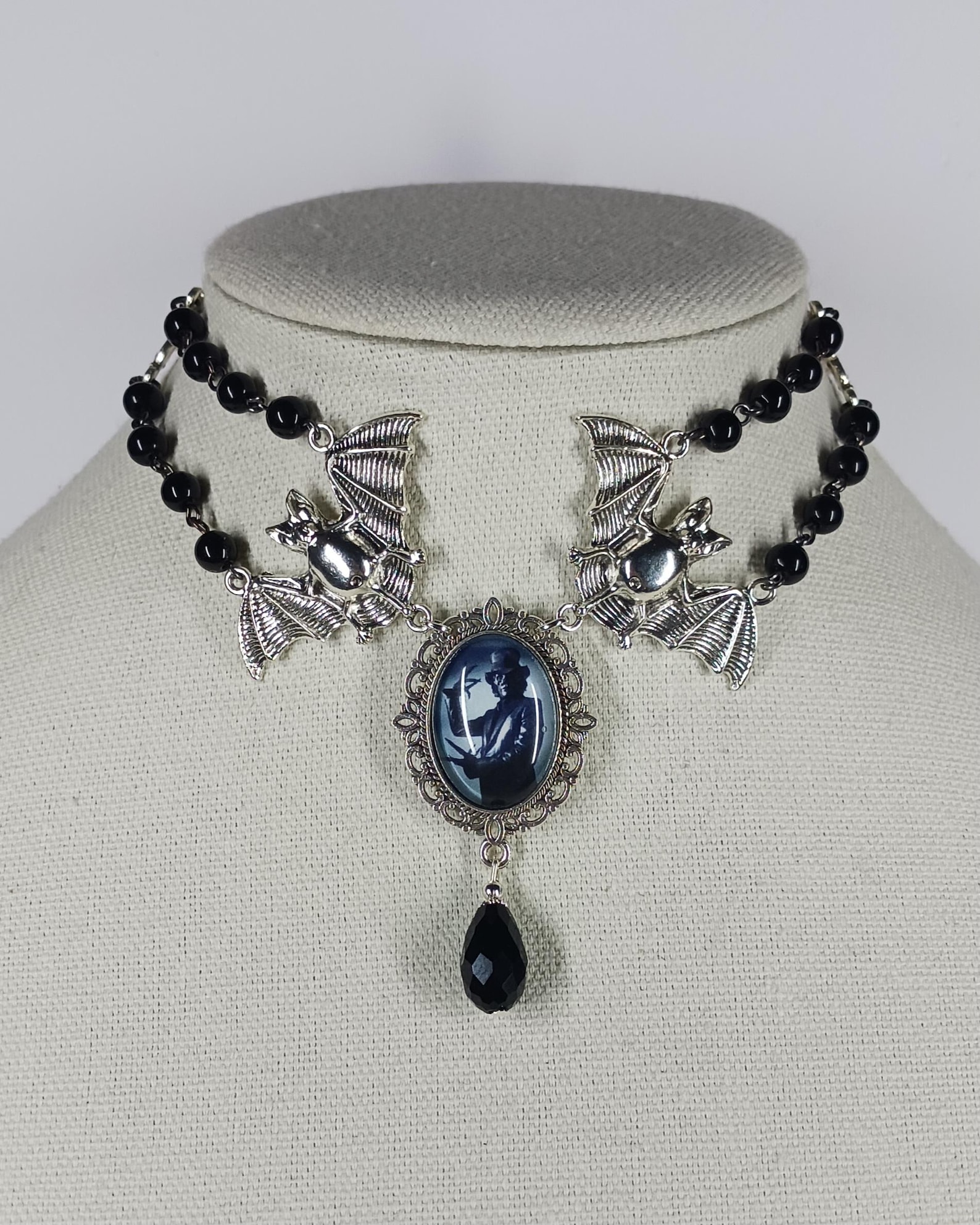 Bat Choker Collar Portrait Pendant Necklace - Etsy