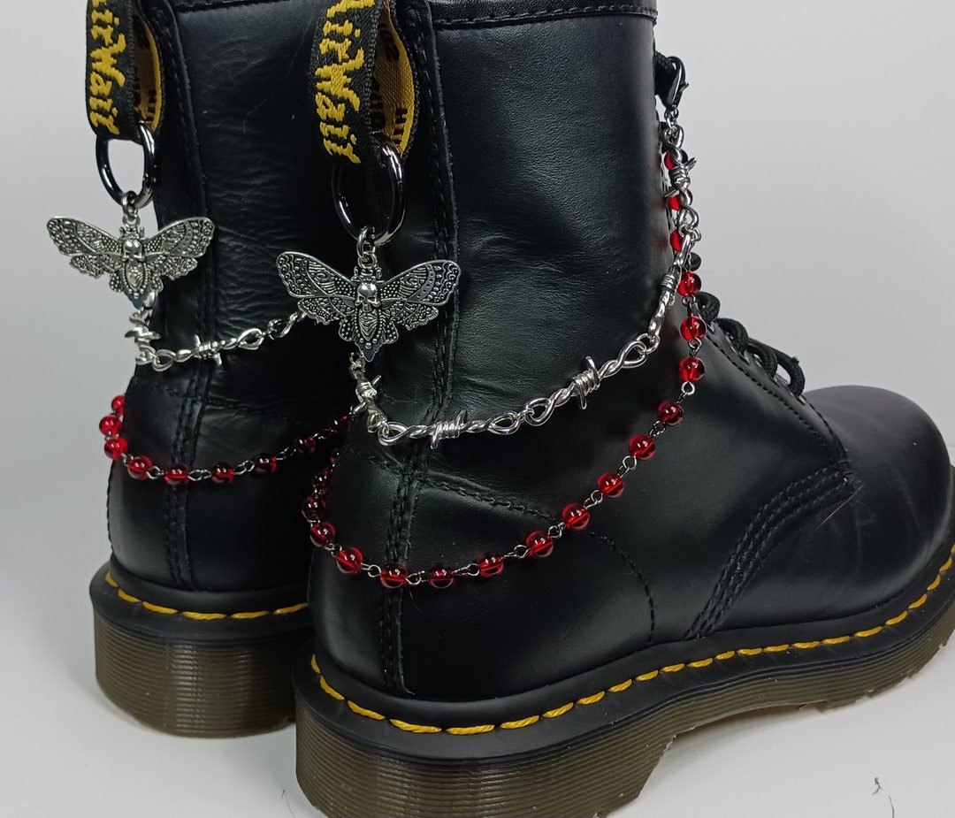 Boot Chains Barbed Wire Charms Death's Head Moth Pendants Doc Dr ...