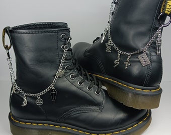 Raven Goth Boot Chain Punk Crow Gothic Silver Charm Shoe Accessories - Etsy
