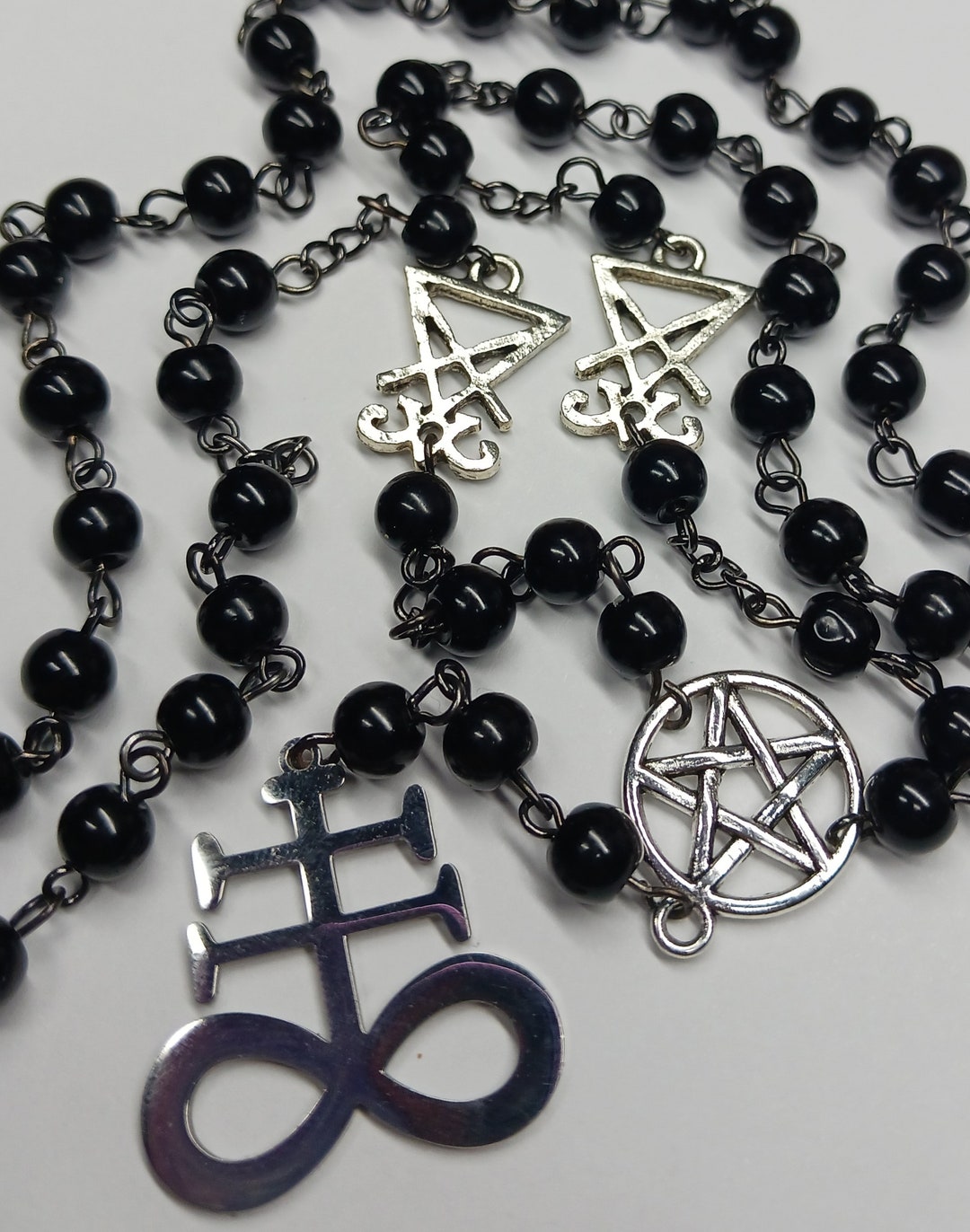 Leviathan Cross Lucifer Sigil Satan Seal Pentagram Rosary - Etsy