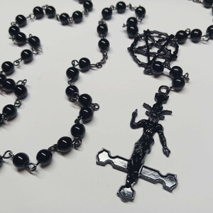 Baphomet Inverted Cross Portrait Pendant Pentagram Rosary - Etsy