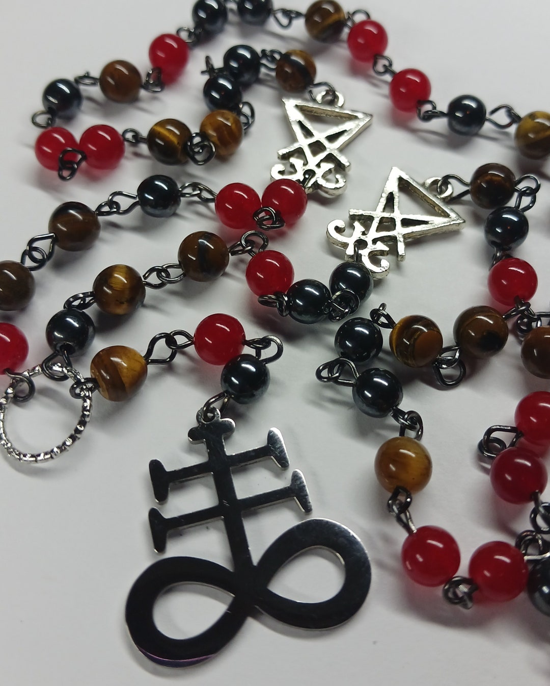 Leviathan Cross Lucifer Sigil Rosary - Etsy