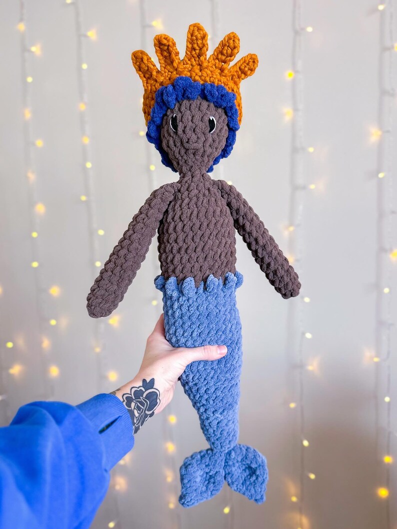 No-sew Merman Crochet Pattern | Marlin the Merman - Etsy