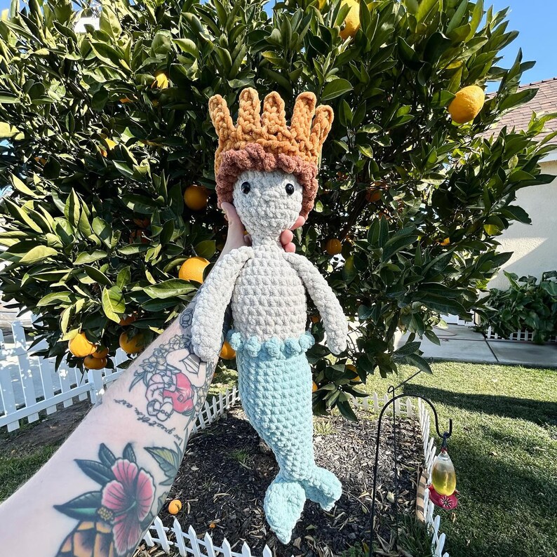 No-sew Merman Crochet Pattern | Marlin the Merman - Etsy