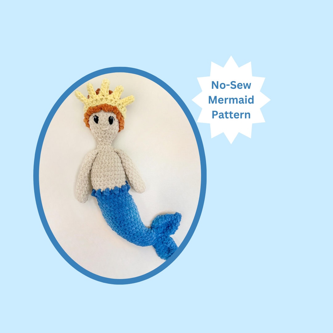 No-sew Merman Crochet Pattern | Marlin the Merman - Etsy