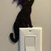 Spooky Cat Holding Bat, Halloween Wooden Door Accent, Spooky Decor, Cat ...
