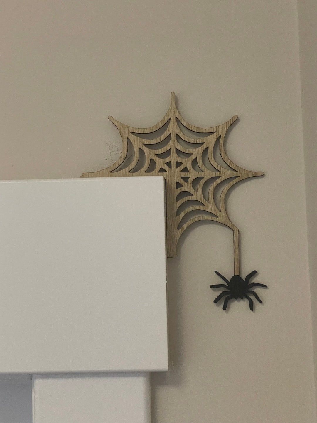 Wooden Spider Web Door Corner, Halloween Spooky Decor - Etsy