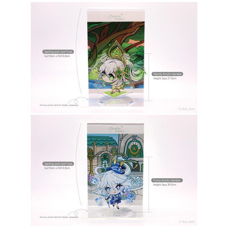 Genshin Impact SD Character Acrylic Standee Furina Xiao Zhongli ...