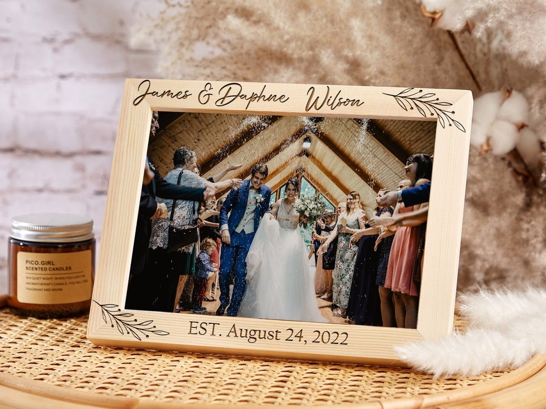 Personalized Wedding Photo Frame,custom Engagement Photo Frame,engraved ...