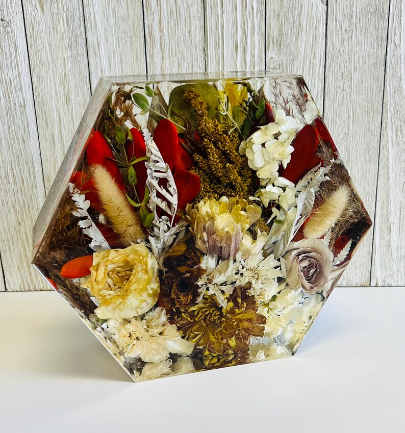 Custom Flower Preservation Resin Hexagon Floral - Etsy