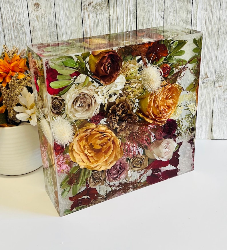 Custom Flower Preservation, Resin Block, Floral Preservation, Funeral ...