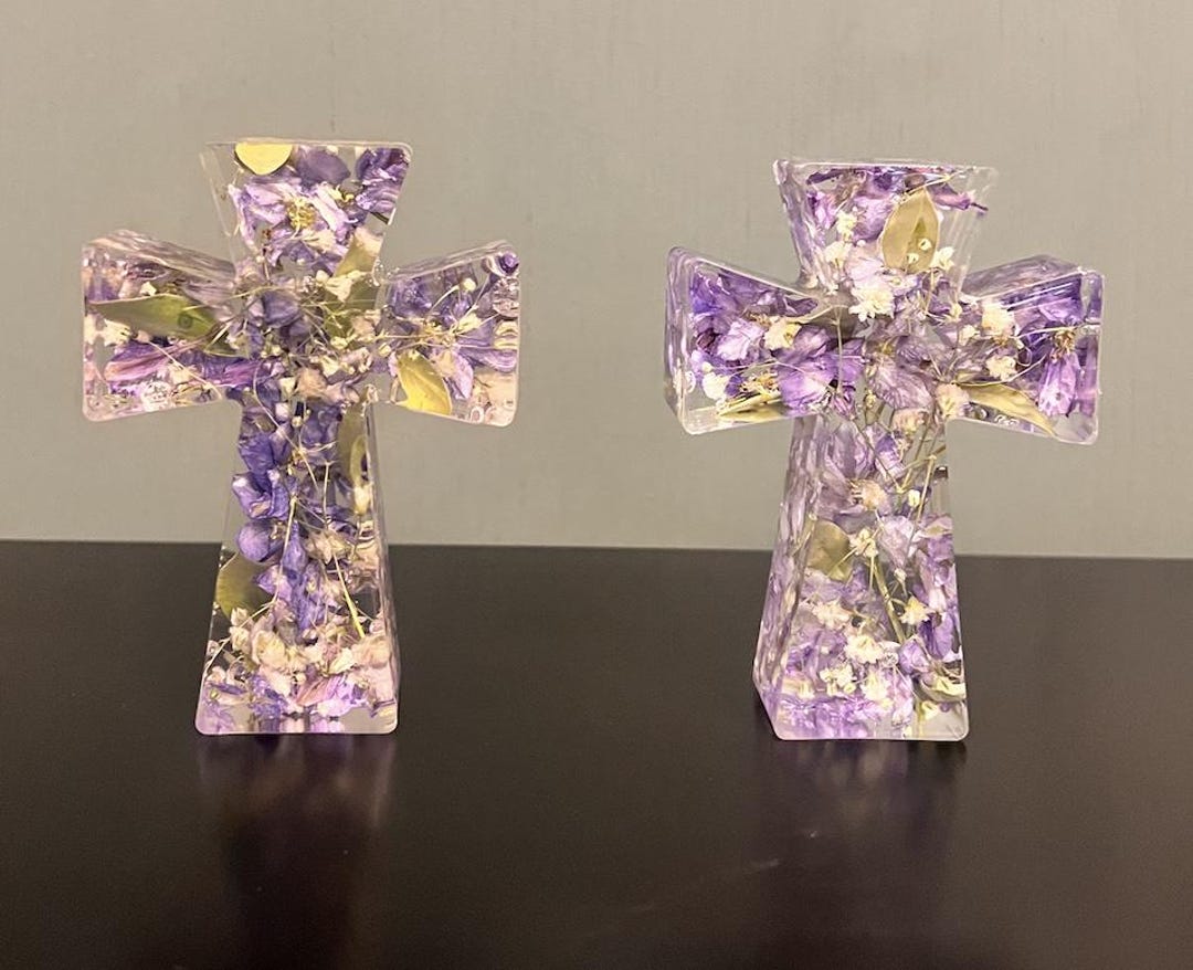 4-pack, Resin Cross, Custom Flower Preservation, Floral Preservation ...