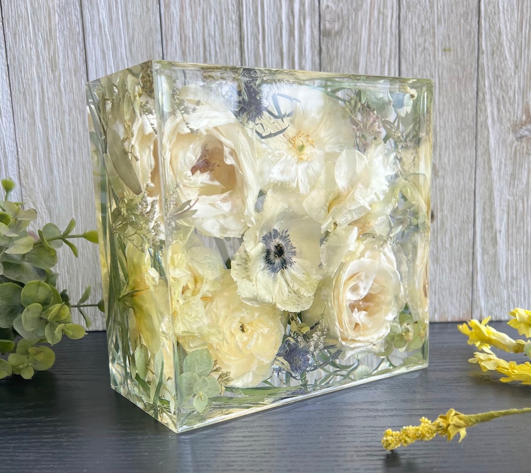 Custom Flower Preservation, Resin Block, Floral Preservation, Funeral ...