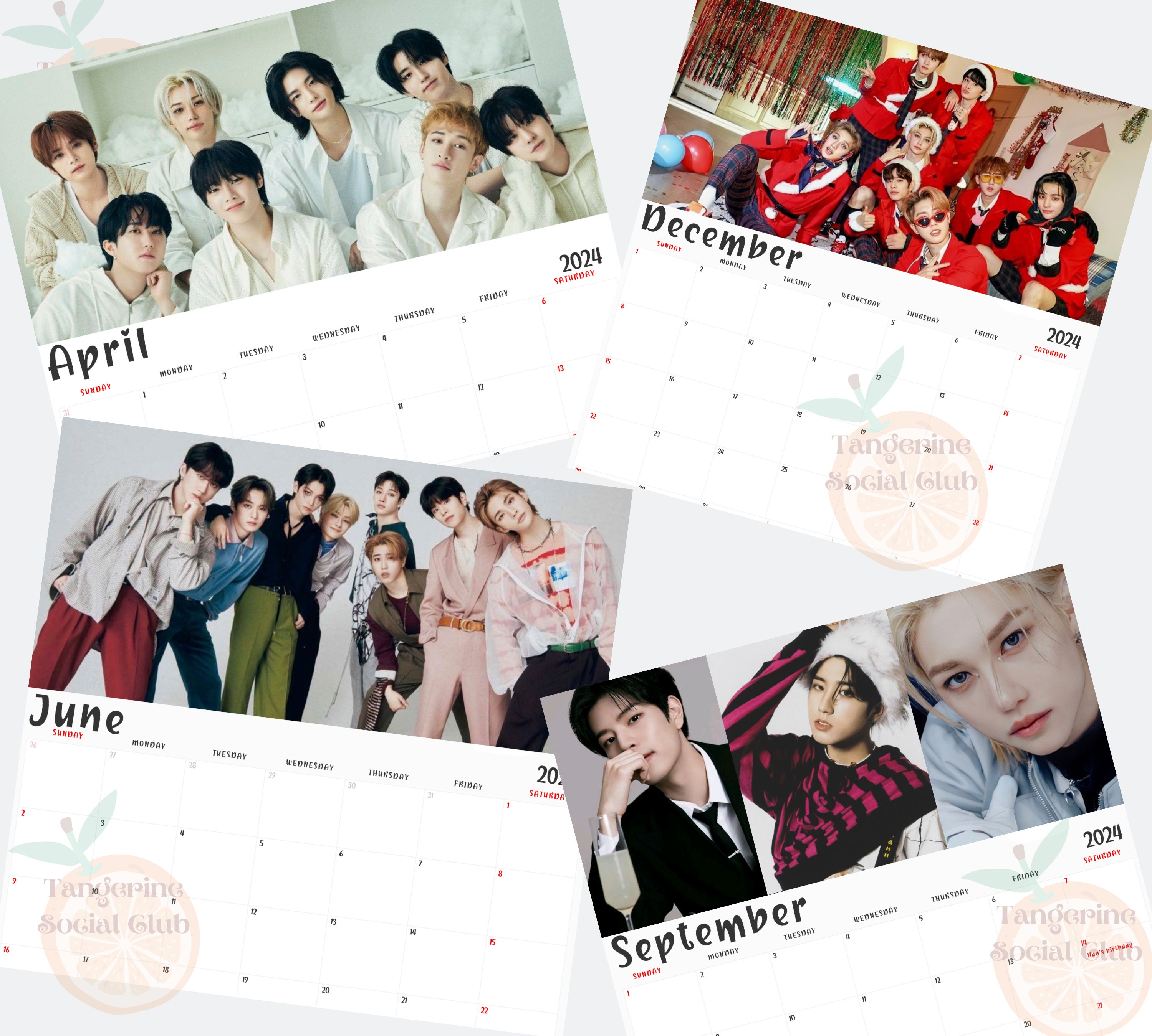 Stray Kids Calendar 2024 Digital Planner Skzoo Bang Chang Changbin ...