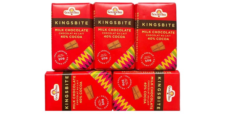 20 X 50g Golden Tree Milk Chocolate Kingsbite - 40% Ghana Cocoa - Etsy