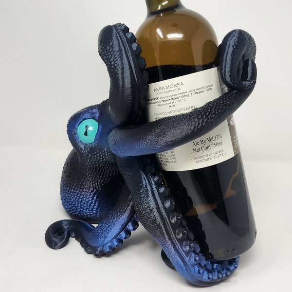 Octopus 3d Printed Wine Bottle Holder - Etsy