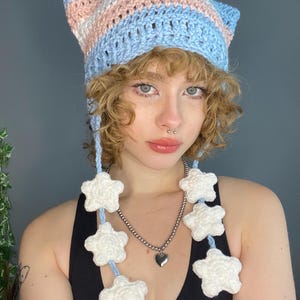PATTERN Crochet Transgender Flag Colors Ear Flap Cat Ears Hat - Etsy