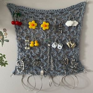 PATTERN 4-in-1 Crochet Earring Mesh Netted Jewelry Holders Four Styles ...