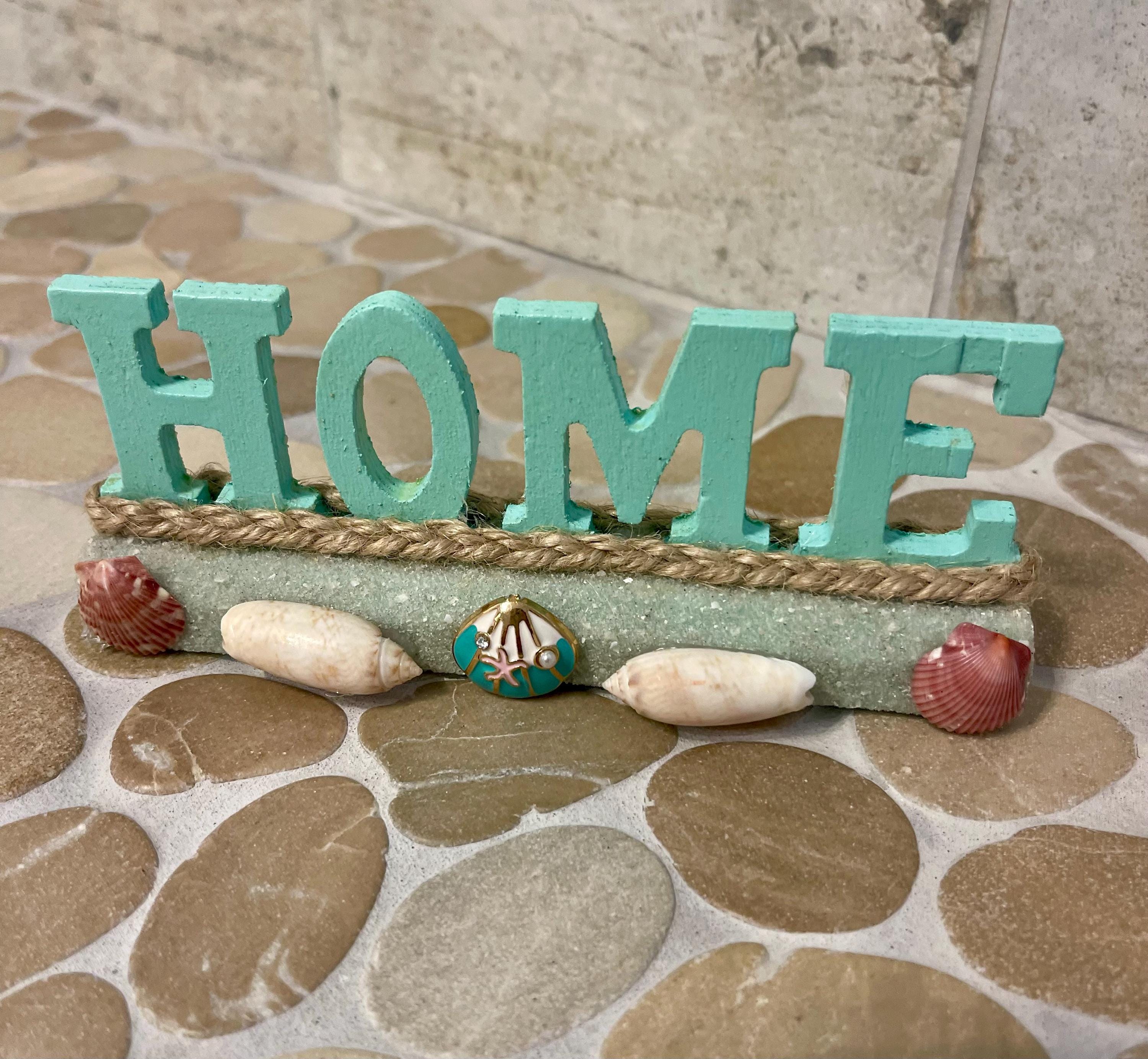 Wooden Home Sign With Shells and Decor - Etsy