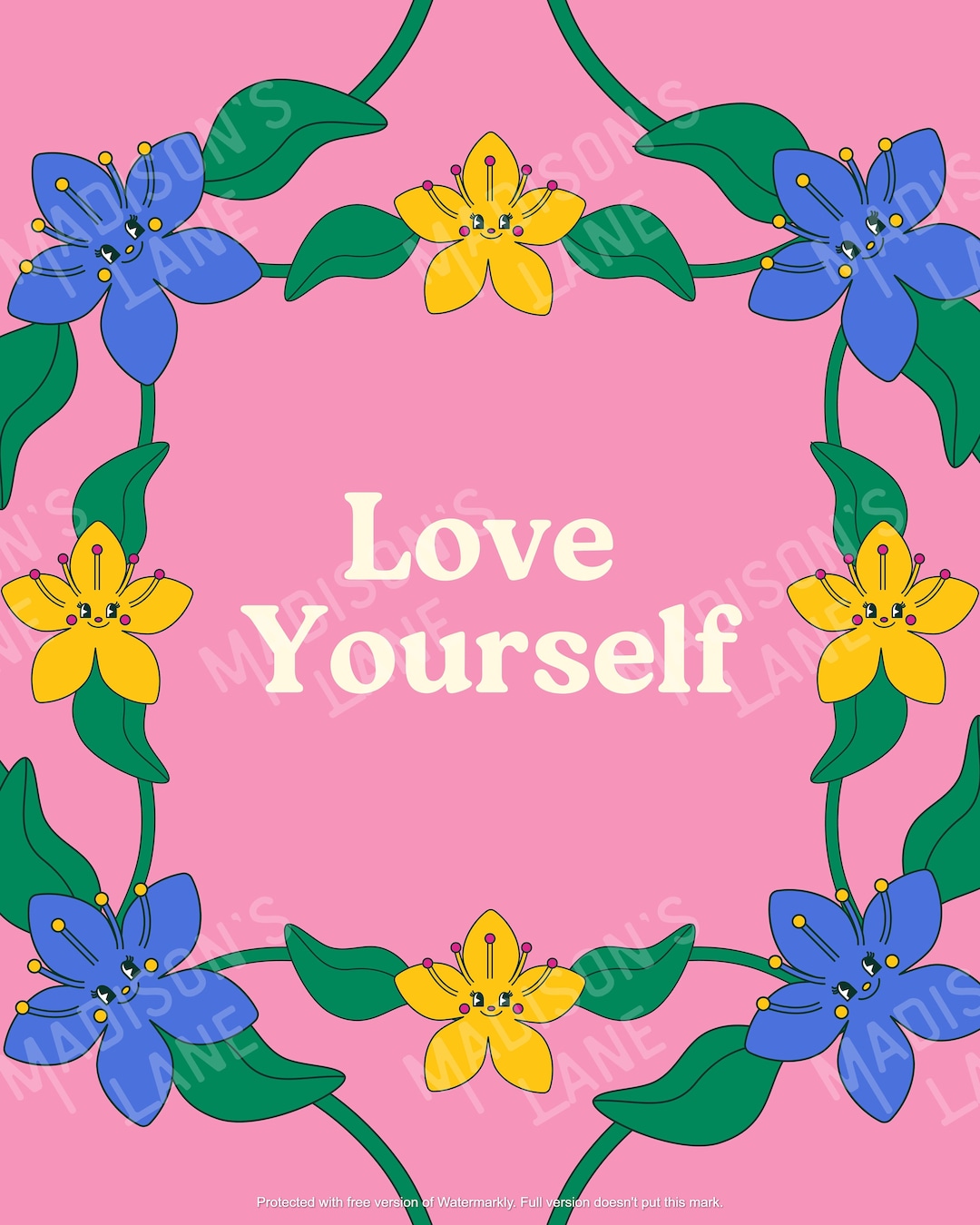 Love Yourself Art Graphic Print - Etsy