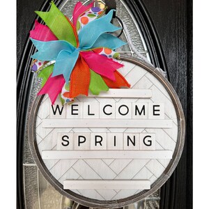 Reversable Welcome Sign for Front Door With Scrabble Tiles, Round ...