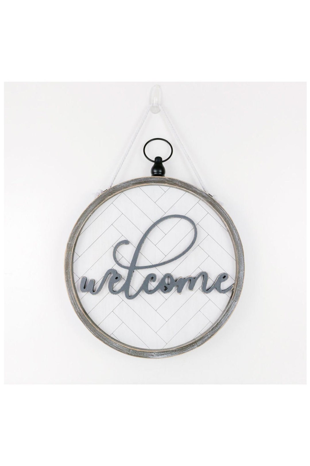 Reversable Welcome Sign for Front Door With Scrabble Tiles, Round ...