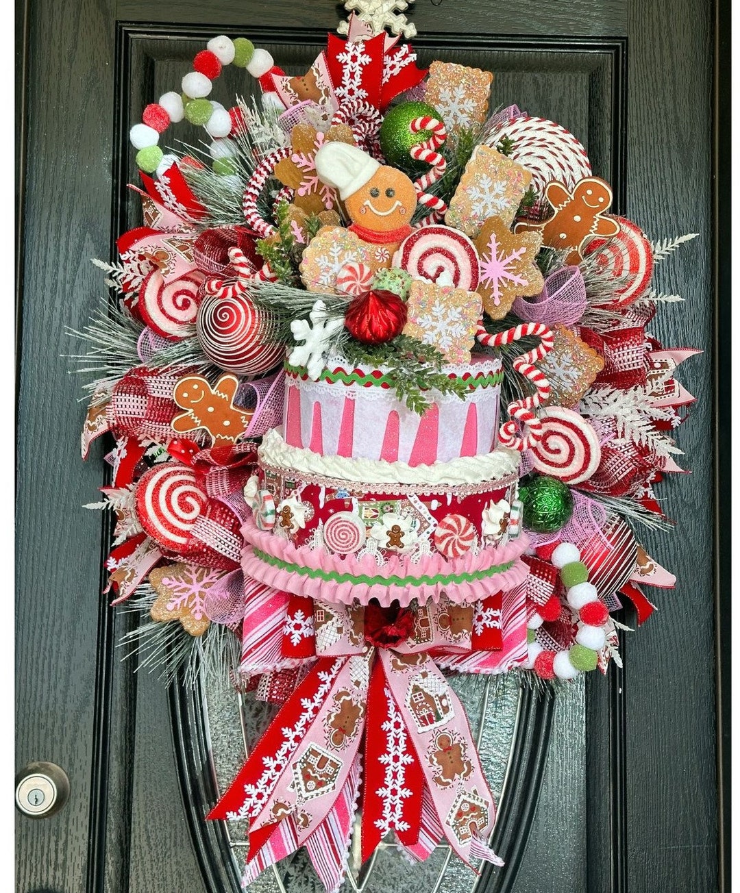 Christmas Gingerbread Wreath for Holiday Home Decor, Gingerbread Wreath ...