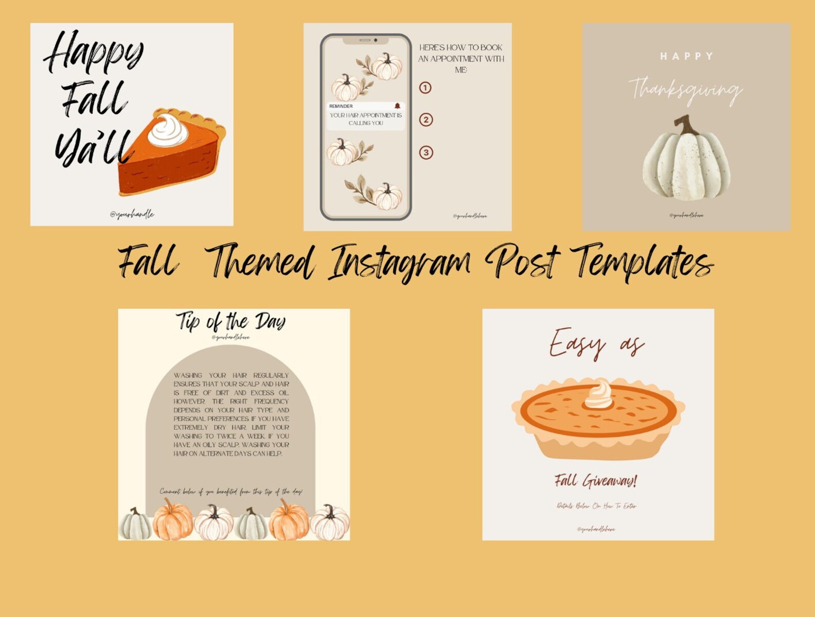 5 Fall Themed Instagram Post Templates, Hair Stylist Instagram Post ...