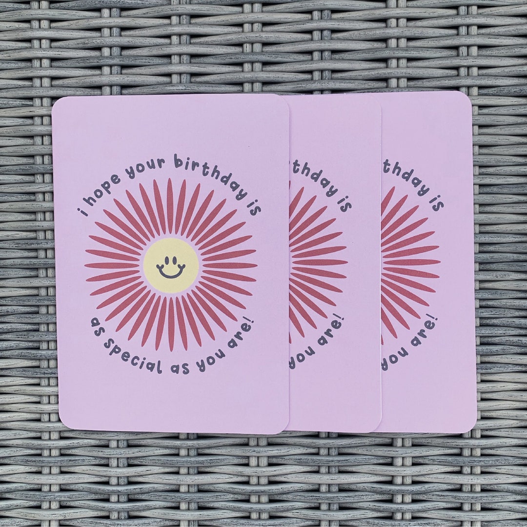 Red Flower Birthday Card, Set of 3, Multipack, Greeting Card, Blank ...