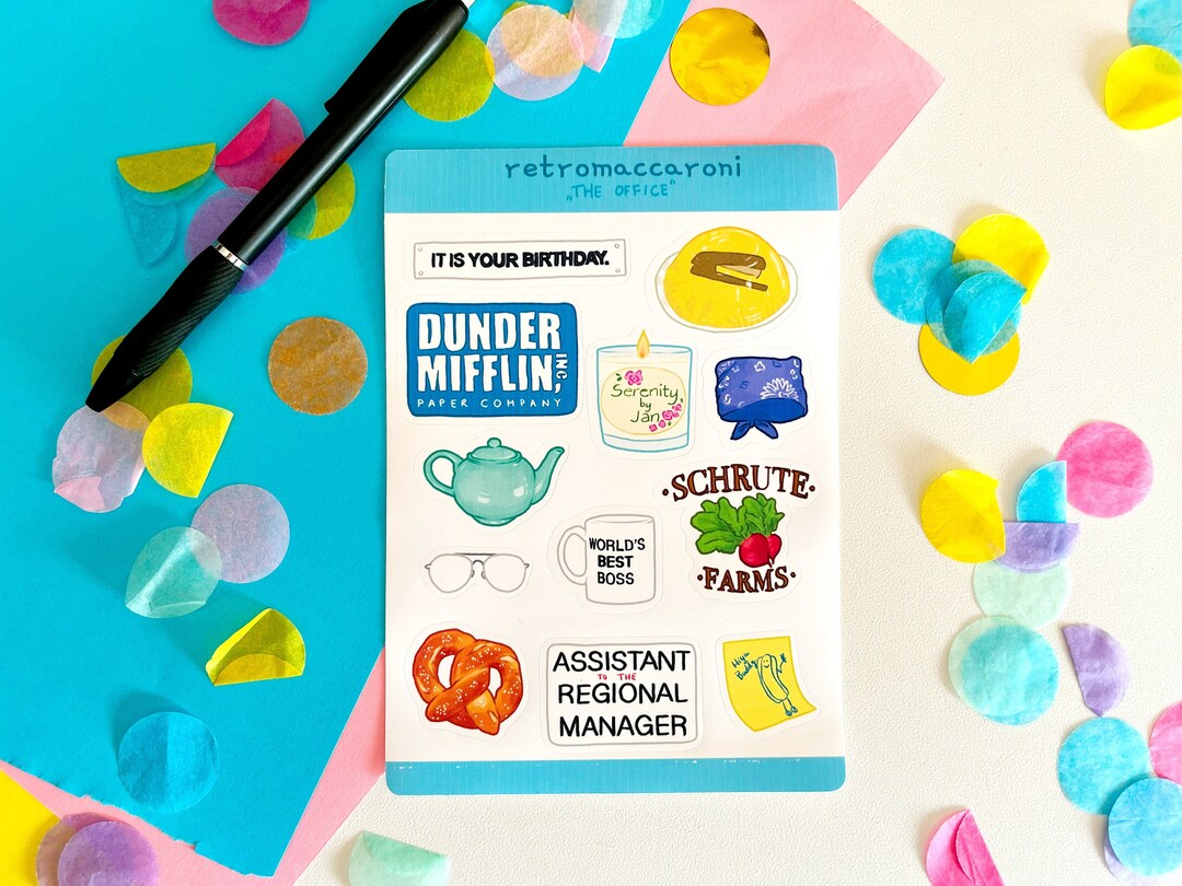 Dunder Mifflin Sticker Sheet the Office Michael Scott - Etsy