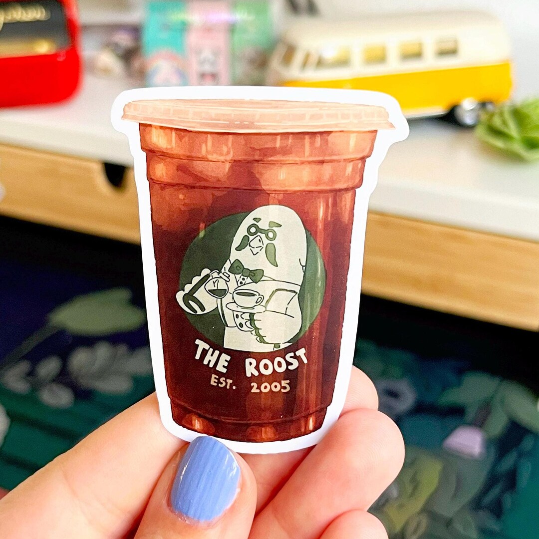 Brewster Iced Americano Roost Sticker | ACNH | Nostalgic Waterproof ...